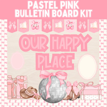 Retro Pink Bulletin Board Kit & Retro Pink Door Decor Set: Coquette ...
