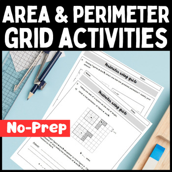 Finding Area and Perimeter Grid Activities No prep worksheet hands on ...
