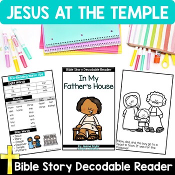 Bible Story Decodable Reader Mini Book Christian Young Jesus at the ...