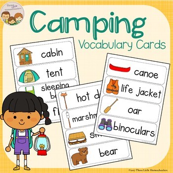Camping Vocabulary Word Wall Cards plus Write and Wipe version | TeachShare