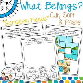 What Belongs? Sampler Freebie - Cut, Sort, and Paste Activities ...