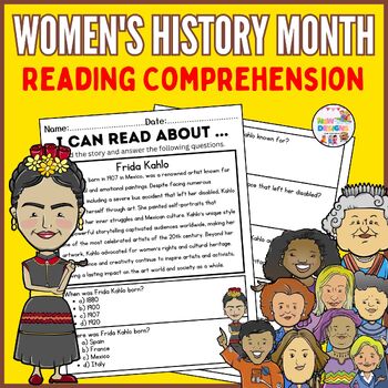 Frida Kahlo Reading Comprehension / Women's History / Hispanic Heritage ...