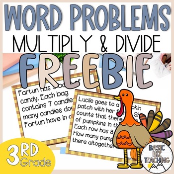 3rd grade Fall Multiplication & Division word problems task cards ...
