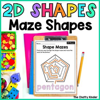 2D Shapes Mazes Worksheets for Kindergarten - Fine Motor Practice ...