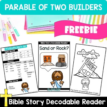 Parable of Two Builders Jesus Bible Story Decodable Reader Mini Book ...