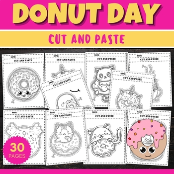 Printable doughnut Coloring Pages Cut and Paste - Donut day activities ...