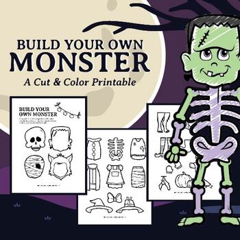 Build Your Own Monster: Printable Fall Activity Coloring Page for ...