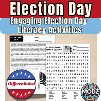 Election Day Reading Comprehension Word Search Election Day Voting ...