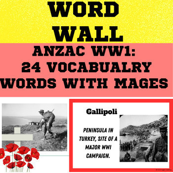 Australian History ANZAC WW1 - Vocabulary Word Wall + Digital Frayer ...