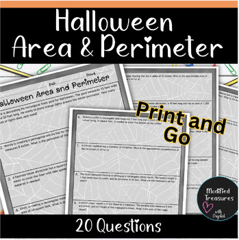 Halloween area and perimeter activity- Area & Perimeter halloween- Sub ...