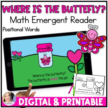 Positional Words Digital Activity with Printable Version | Butterfly ...