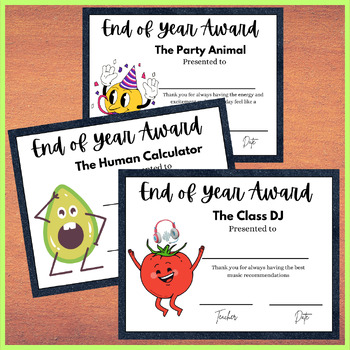 Goofy Silly End of Year Awards Certificates for grade 1, 2, 3 Editable ...