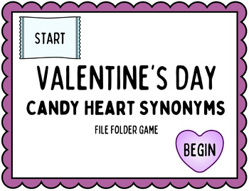 Sweetheart Synonyms Valentines Day Candy Heart Match File Folder Game ...