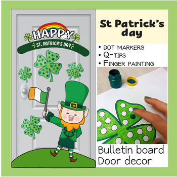 St. Patrick's day door decor 4 leaf clover dot marker printable ...