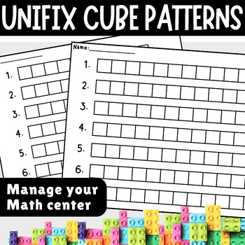 ️ Unifix Cube Patterns Template Worksheet Activities kindergarten ...