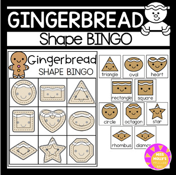Gingerbread Shape Bingo Game | Trace and Identify Shapes Activity for ...