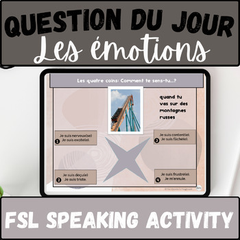 French émotions question du jour activity speaking core FSL flashcards ...