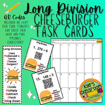 Does McDonald's Serve Cheeseburgers? Long Division Task Cards With QR ...