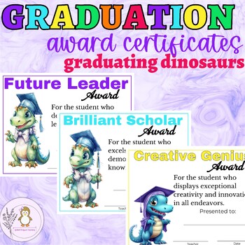 Editable Graduation Certificate Graduating Dinosaurs Award | TeachShare