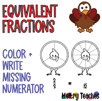 Equivalent Fractions | Thanksgiving Turkey [Missing Numerator + Shade ...
