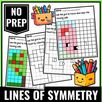 ️ Pixel Art Lines of Symmetry Color page Art Worksheets Motor 2nd 3rd ...