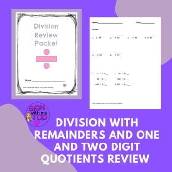 Division with Remainders - Adapted Review | TeachShare