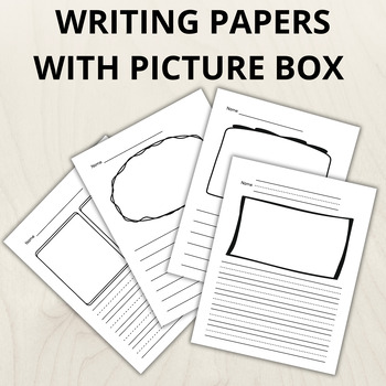 Primary Writing Paper with Picture Box and Without, Lined Writing Paper ...