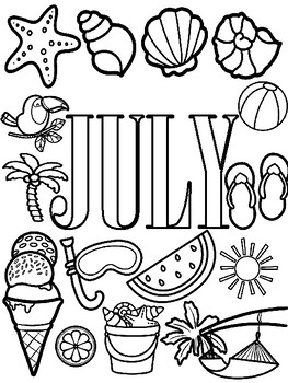 July Coloring Page Freebie | TeachShare