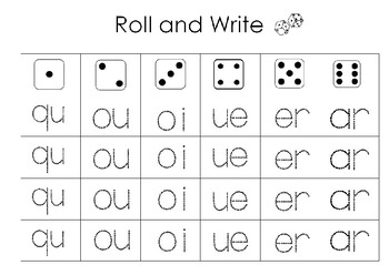 QUOUOIUEARUR - Jolly Phonics Group 7 - Roll and Write Printout Center ...
