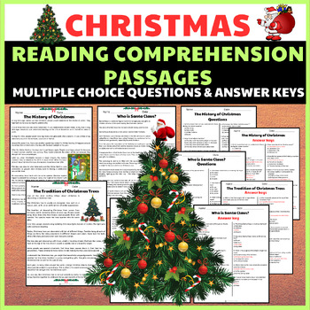 Christmas Reading Comprehension Passages with Multiple Choice Questions ...