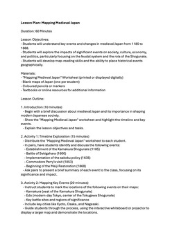 Mapping Medieval Japan History Worksheet Activity | TeachShare