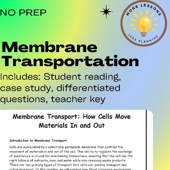 Membrane Transportation The Cell Biology Reading Comprehension ...