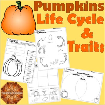 Pumpkins Life Cycle Traits Fall Autumn Halloween NO PREP Worksheets ...