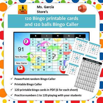 120 printable bingo cards and a 120-ball PowerPoint Bingo Caller and ...