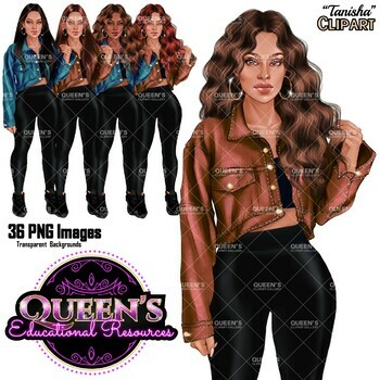 Teenager Clipart, Girl Clipart, Woman Clipart, Girl in Jacket Clipart ...