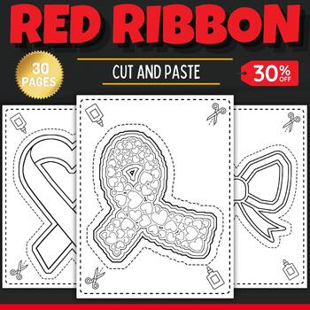 Red Ribbon Cut And Paste Coloring Pages - Fun Red Ribbon Week ...
