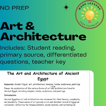 Art & Architecture in Ancient Egypt Guided Reading Comprehension ...