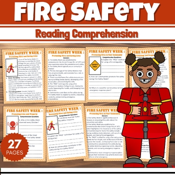 Fire Safety Prevention Week Reading Comprehension Passages with Answers ...