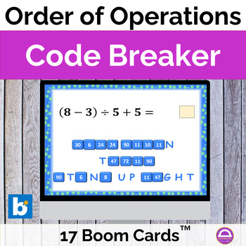 FREEBIE BOOM CARDS Order of Operations Code Breaker | TeachShare