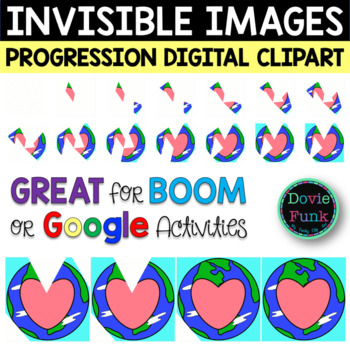 Earth Day Love INVISIBLE IMAGES Color by Code Progression Digital Clip ...