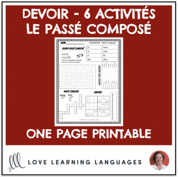 French Verb Devoir Worksheet Passé Composé - 6 Activities - One Page ...