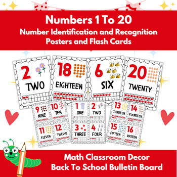 Numbers 1 To 20 Posters and Flash Cards - Back To School Math Classroom ...
