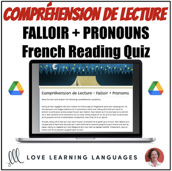 French Reading Comprehension Quiz - Verb Falloir With Indirect Object ...