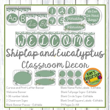 Shiplap and Eucalyptus Classroom Decor- Bulletin Board Decorations ...