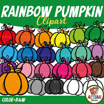 [FREEBIE] Rainbow Pumpkin Clipart | Fall Clipart [ARTeam Studio ...