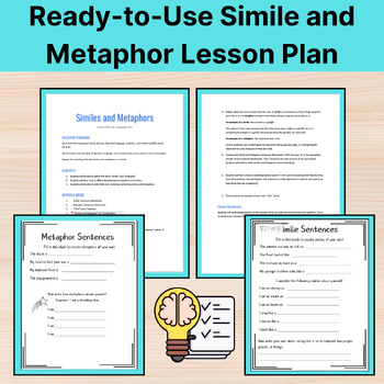 Ready-to-Use Simile and Metaphor Lesson Plan with Worksheets and Videos ...