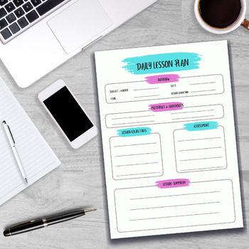 Daily Lesson Planner Page , Lesson Organizer - School Planner Printable ...