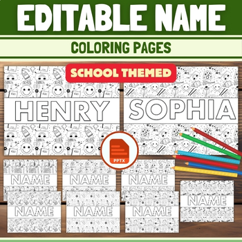 Editable Personalized student name coloring pages | Back to school ...