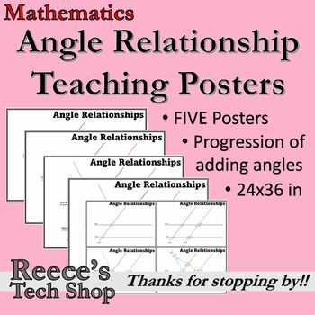 Angle Realtionships Poster Set (Math Geometry) | Parallel Lines and ...
