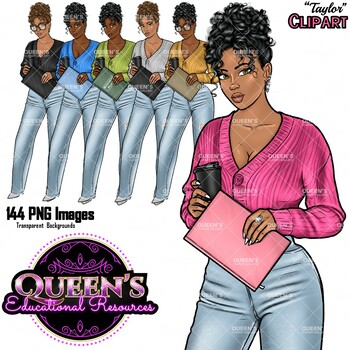 Woman Clipart, African American Woman Clipart, Lady Clipart, Girl ...